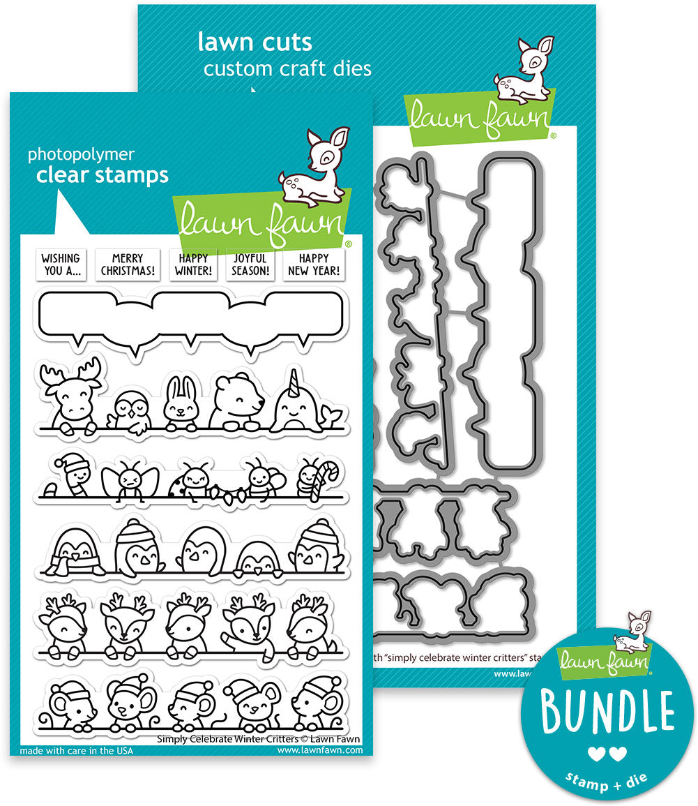 simply celebrate winter critters (stamp+die bundle) – Lawn Fawn