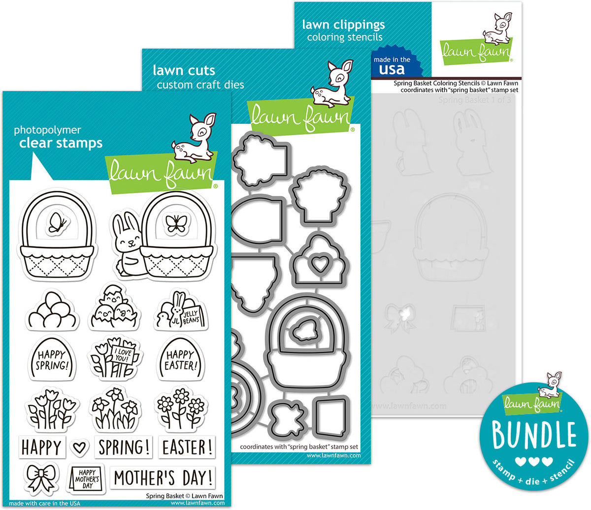 spring basket (stamp+die+coloring stencil bundle) – Lawn Fawn