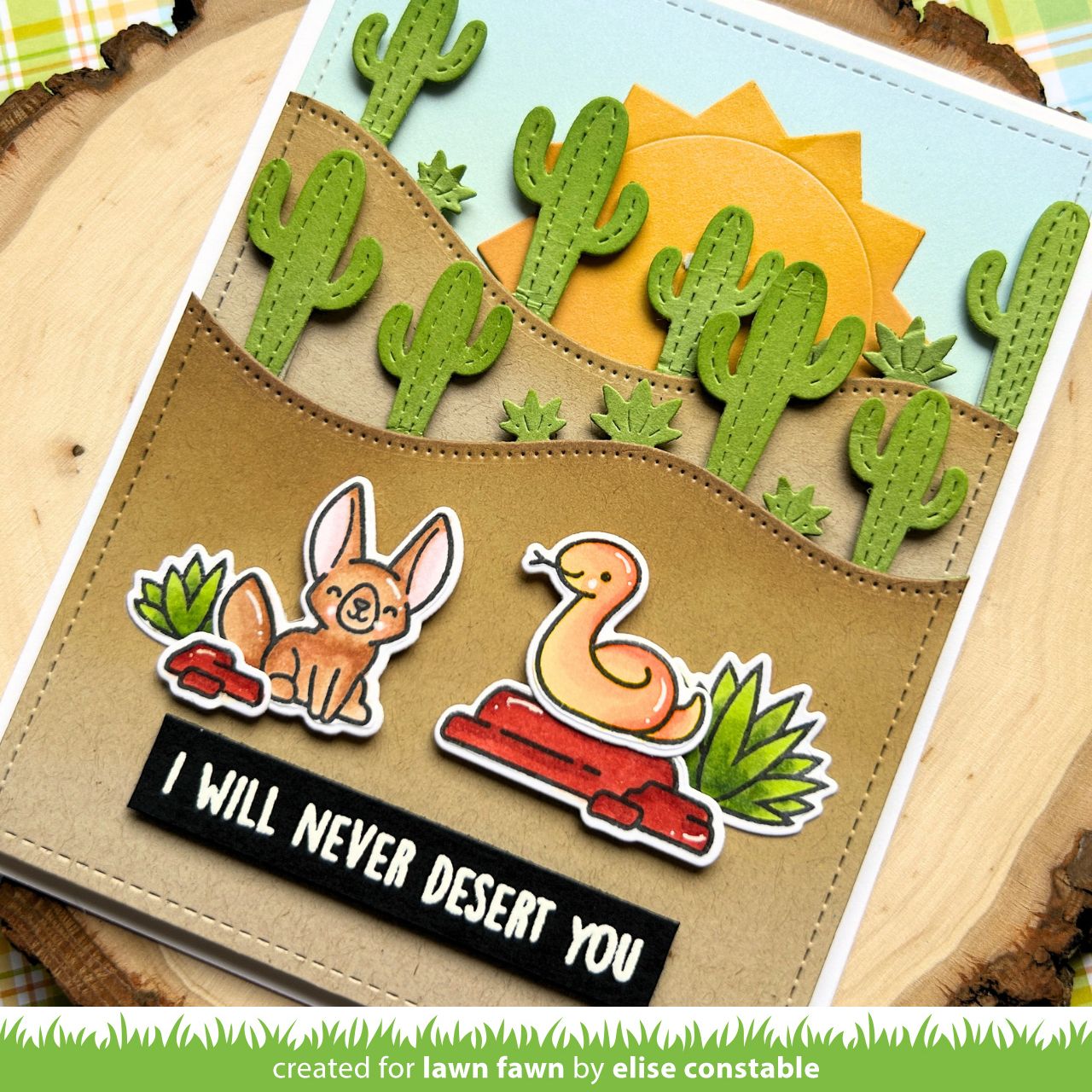 cactus hillside border | Lawn Fawn