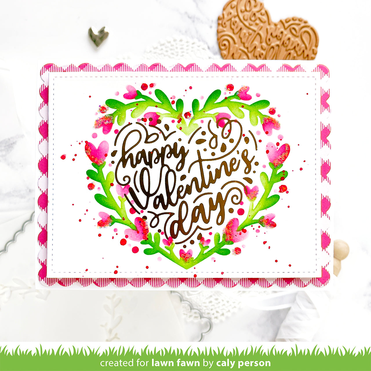 heart wreath stencils | Lawn Fawn