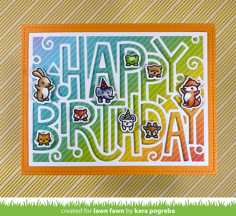 giant outlined happy birthday: landscape – Lawn Fawn