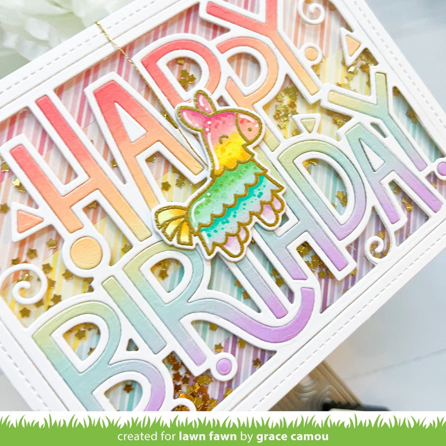 giant outlined happy birthday: landscape – Lawn Fawn