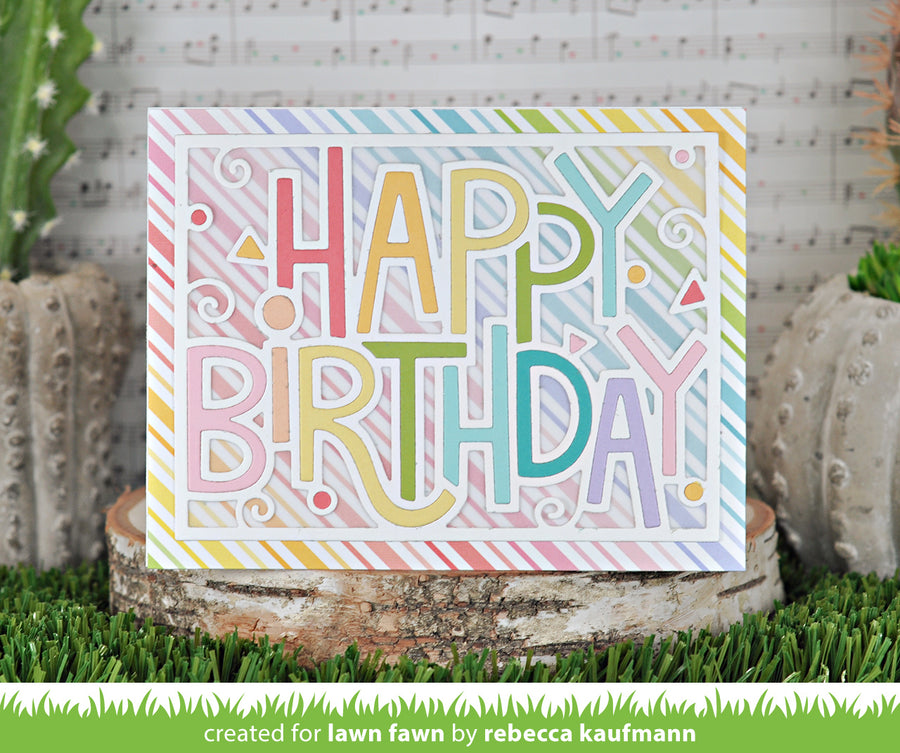 giant outlined happy birthday: landscape – Lawn Fawn