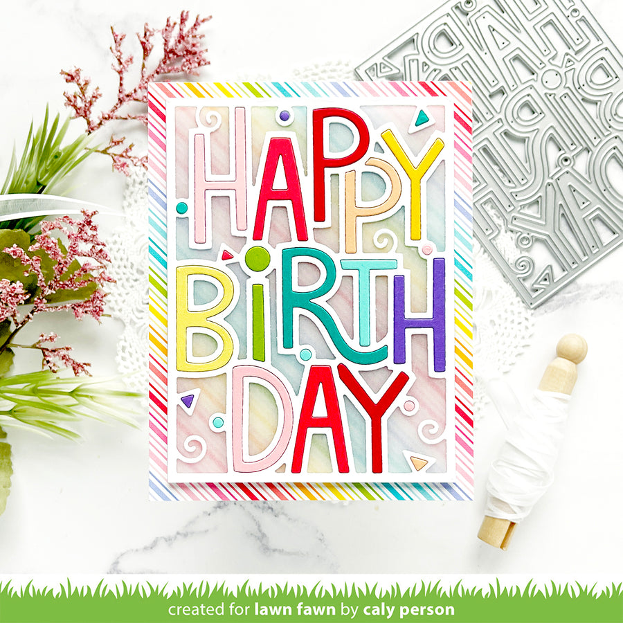 giant outlined happy birthday: portrait – Lawn Fawn