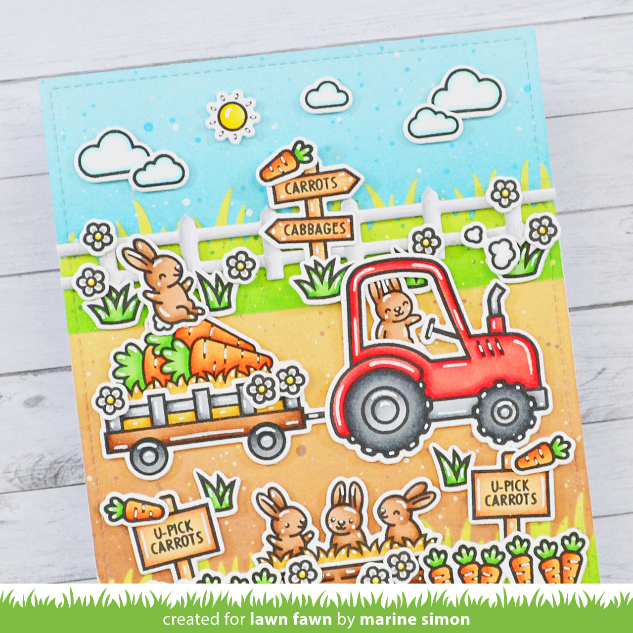 hay there, hayrides! bunny add-on | Lawn Fawn