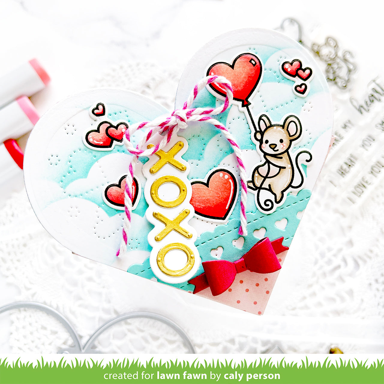 heart pouch | Lawn Fawn