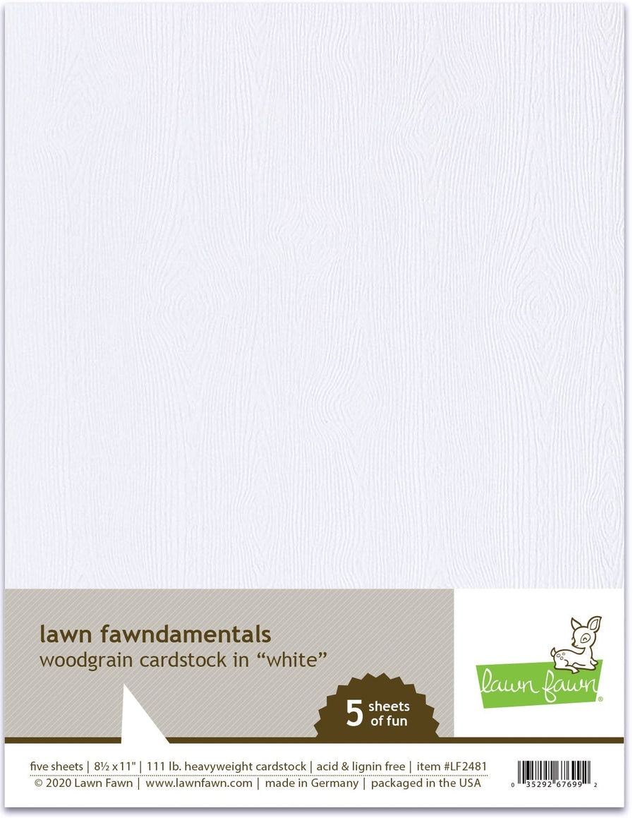 woodgrain cardstock - white – Lawn Fawn