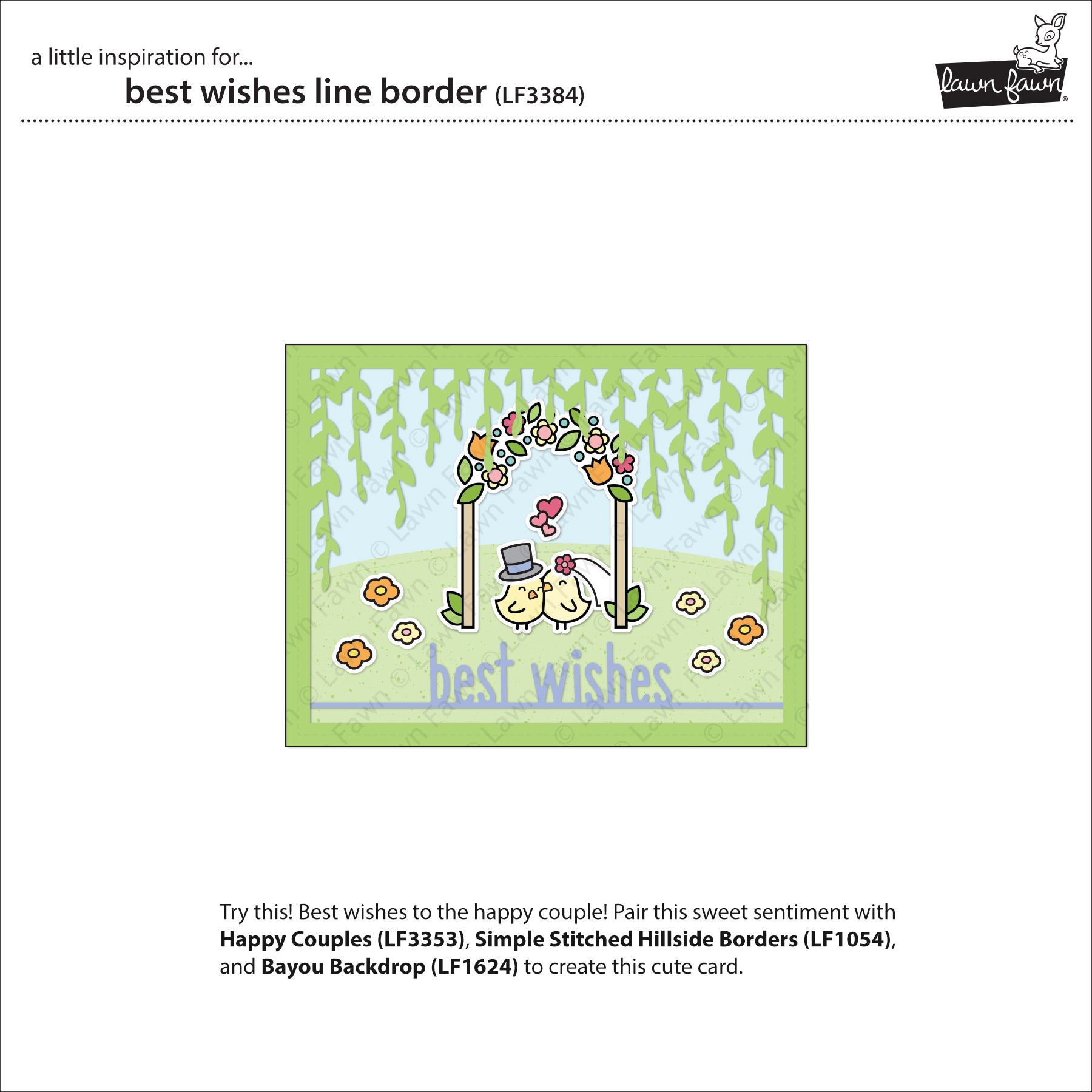 best wishes line border | Lawn Fawn