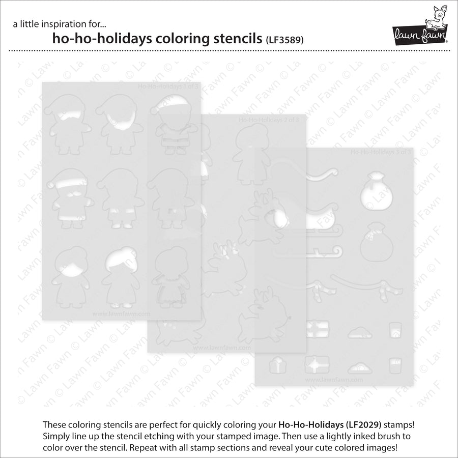 ho-ho-holidays coloring stencils – Lawn Fawn