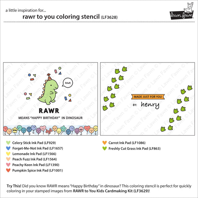 rawr to you coloring stencil – Lawn Fawn