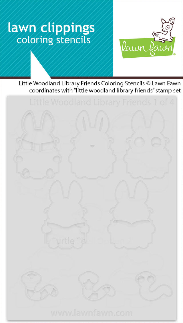 little woodland library friends coloring stencils – Lawn Fawn