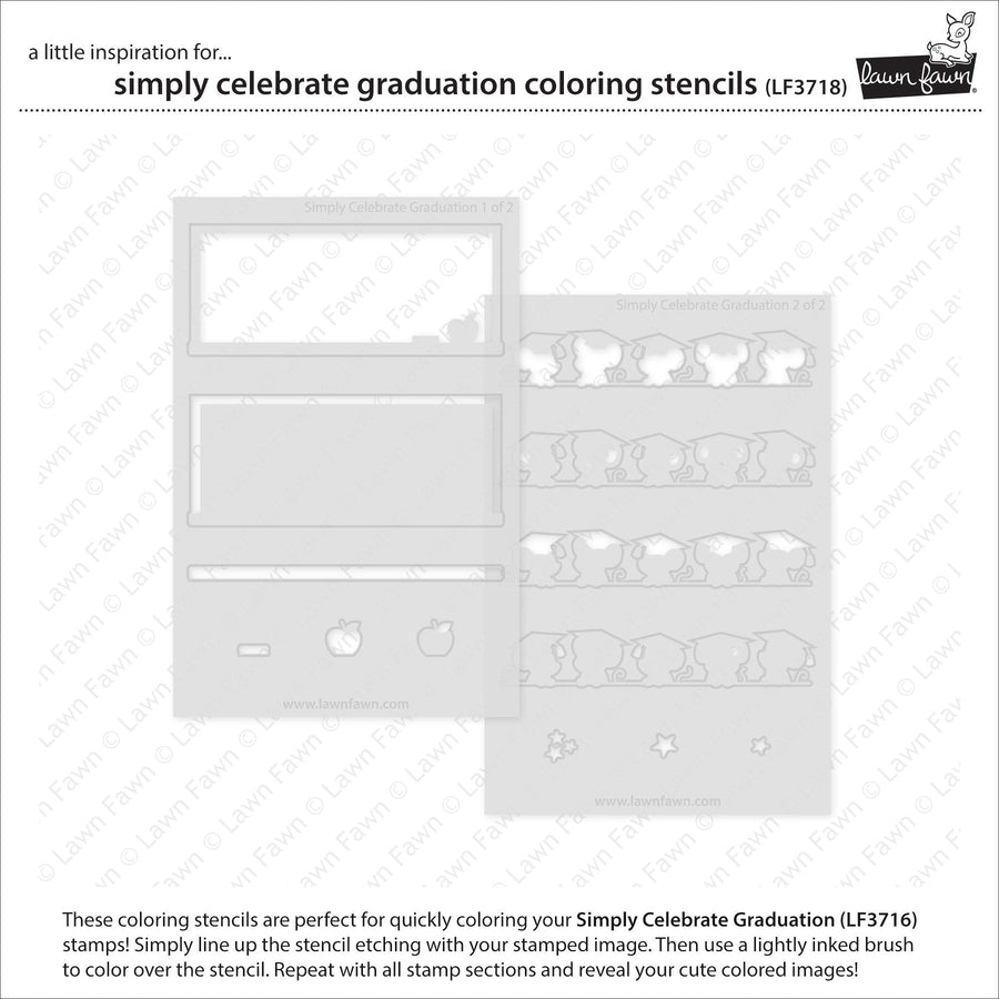 simply celebrate graduation coloring stencils – Lawn Fawn