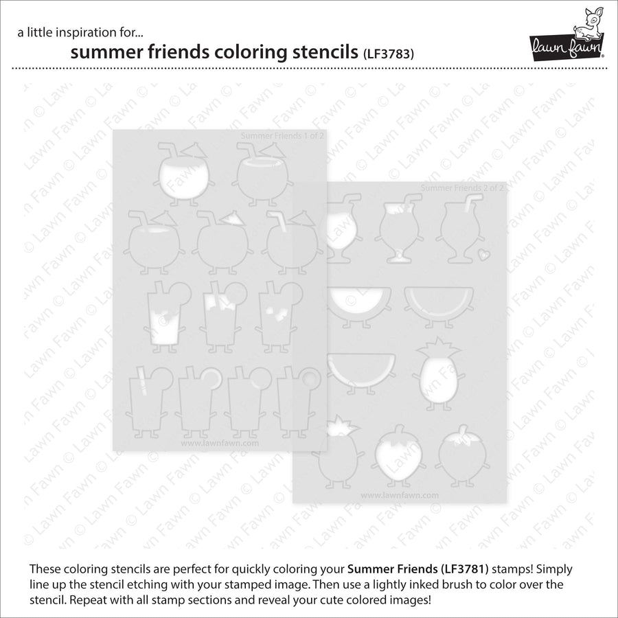 summer friends coloring stencils – Lawn Fawn