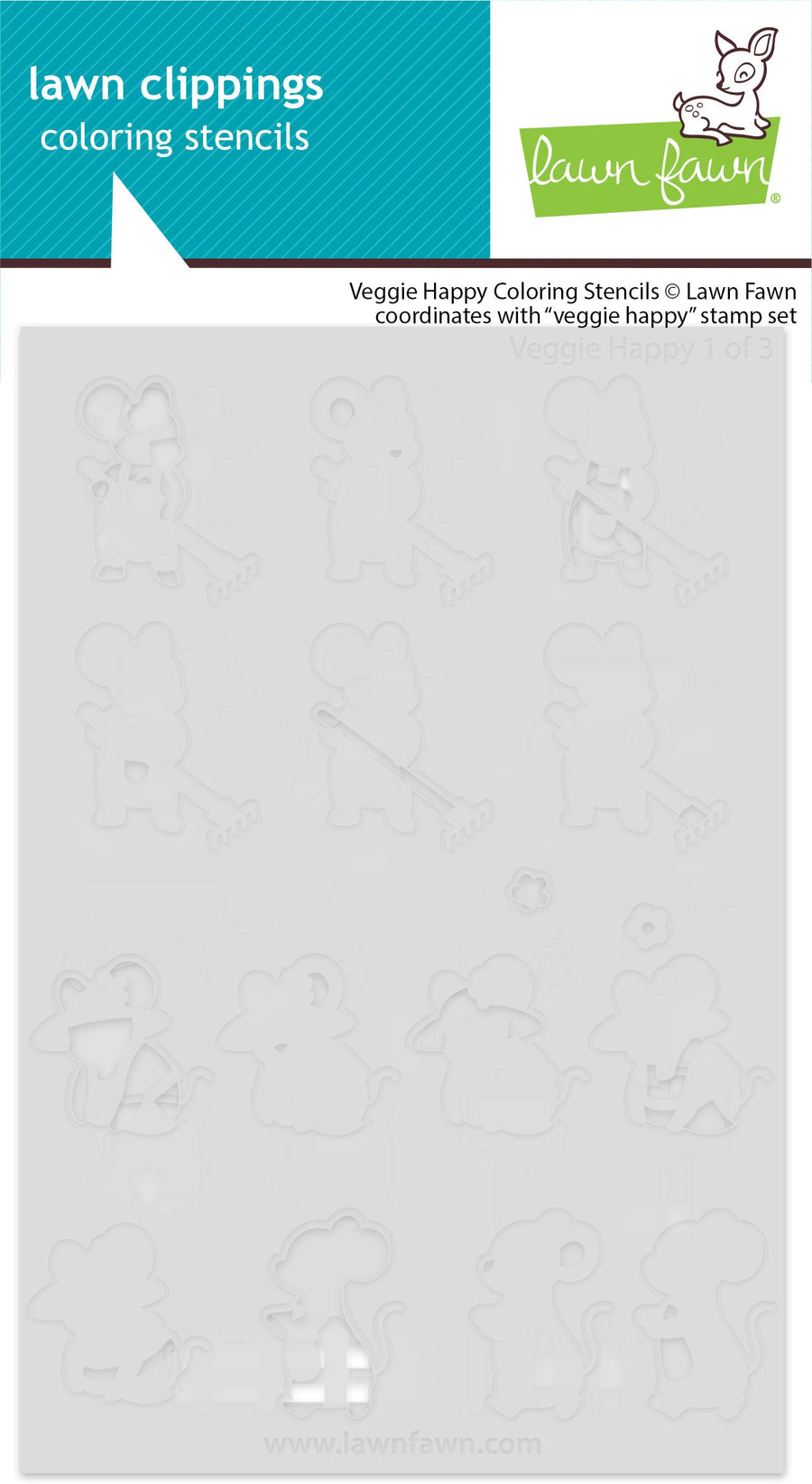veggie happy coloring stencils – Lawn Fawn