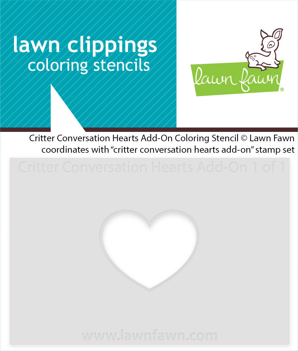 critter conversation hearts add-on coloring stencil – Lawn Fawn