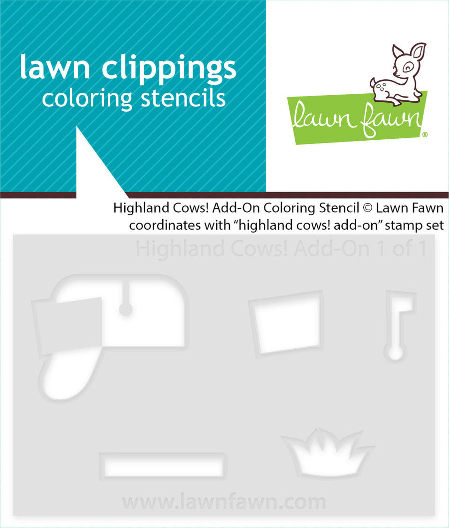highland cows! add-on coloring stencil – Lawn Fawn