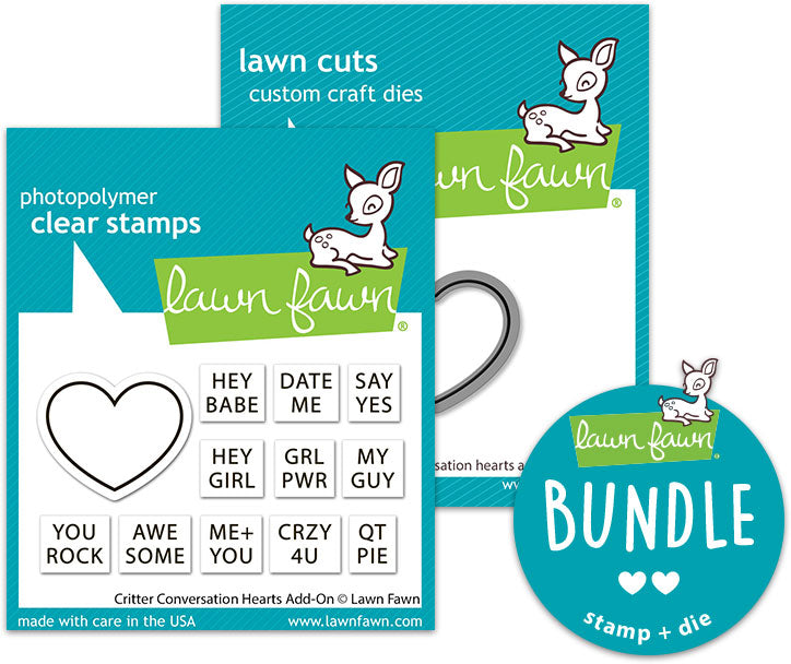 critter conversation hearts add-on (stamp+die bundle) – Lawn Fawn