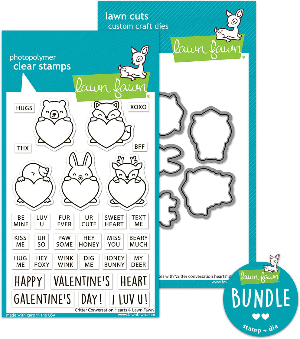 critter conversation hearts (stamp+die bundle) – Lawn Fawn