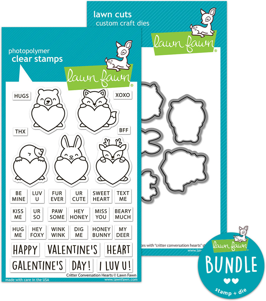 critter conversation hearts (stamp+die bundle) – Lawn Fawn