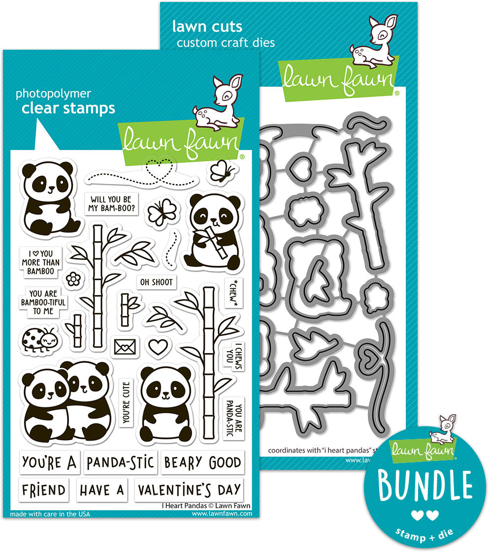 i heart pandas (stamp+die bundle) – Lawn Fawn