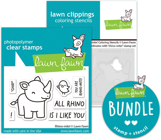 rhino-mite! (stamp+coloring stencil bundle) – Lawn Fawn