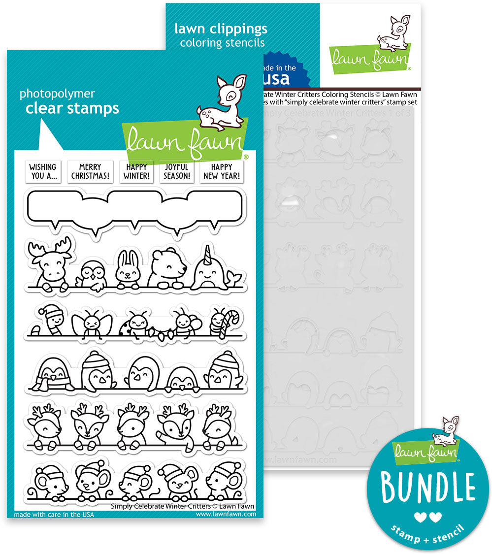 simply celebrate winter critters (stamp+coloring stencil bundle) – Lawn ...