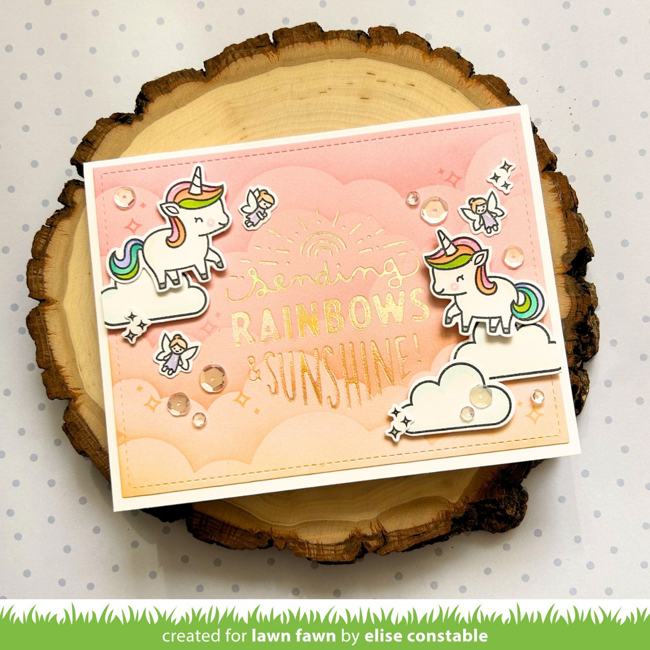 foiled sentiments: sending rainbows | Lawn Fawn