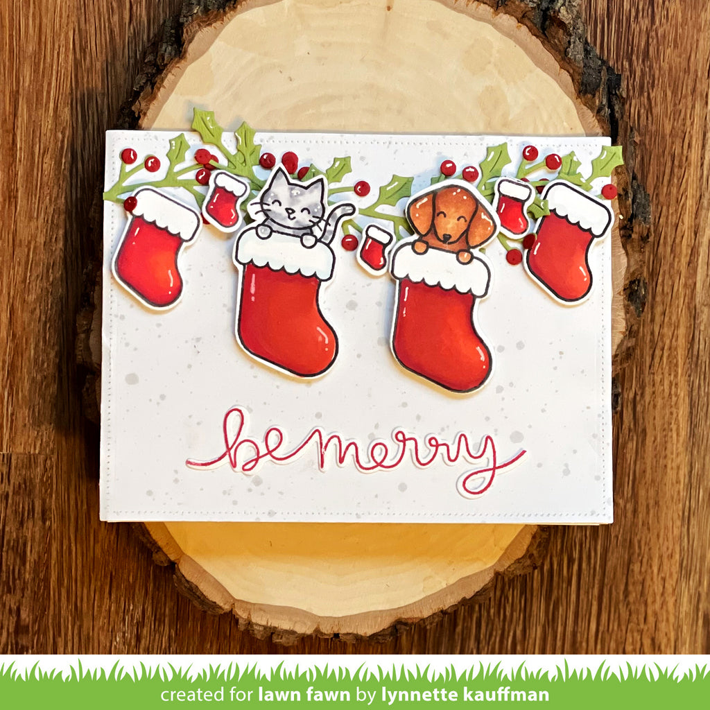 holly leaves border | Lawn Fawn