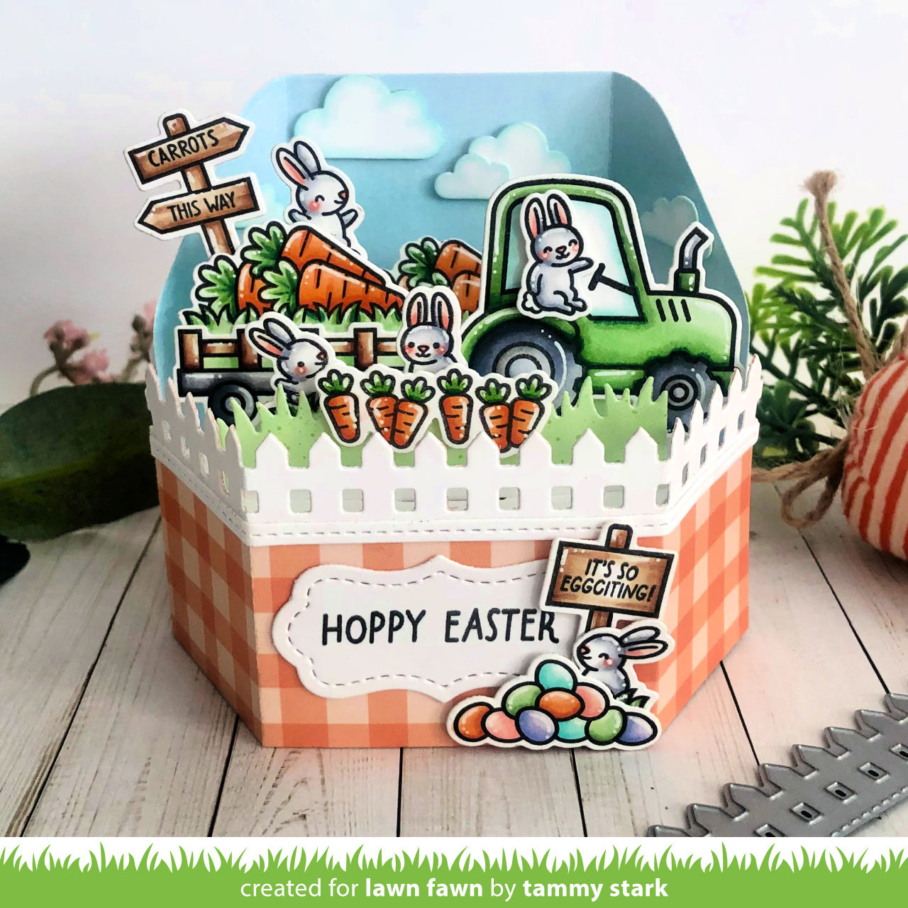 platform pop-up picket fence wrap around | Lawn Fawn