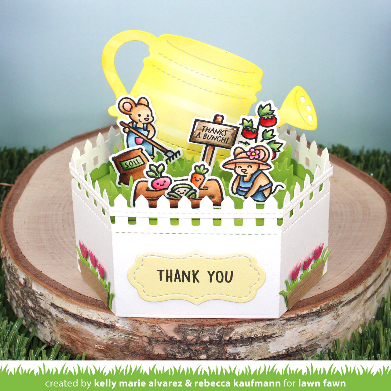 platform pop-up picket fence wrap around | Lawn Fawn