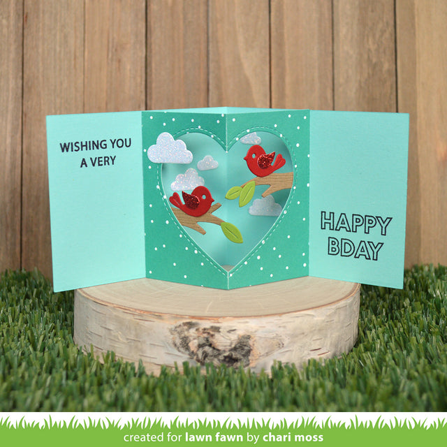 center picture window card heart add-on – Lawn Fawn