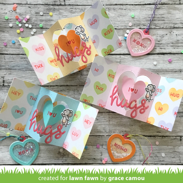 center picture window card heart add-on – Lawn Fawn