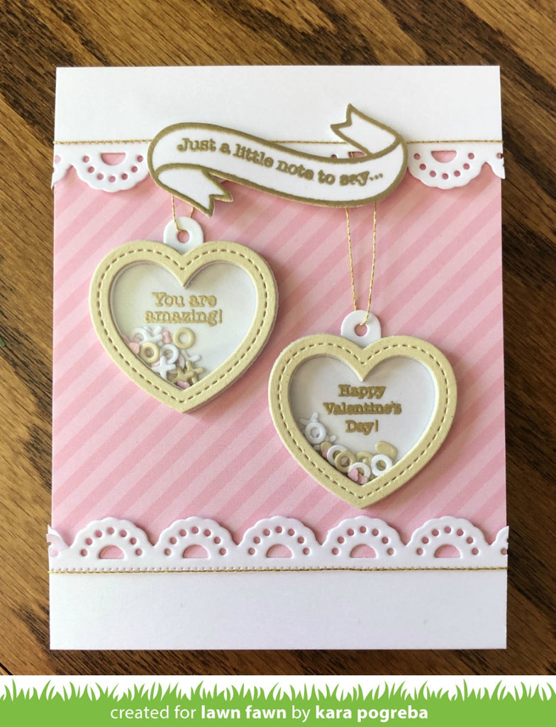 heart shaker gift tag | Lawn Fawn