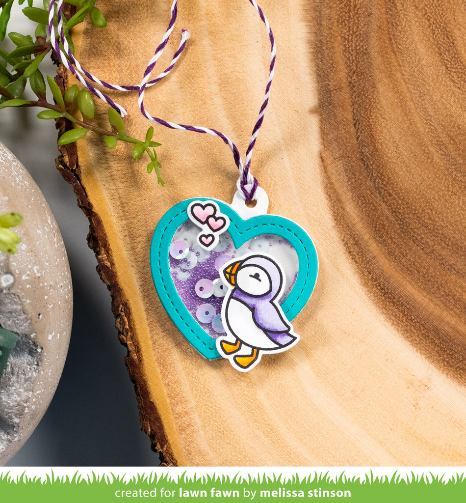 heart shaker gift tag | Lawn Fawn