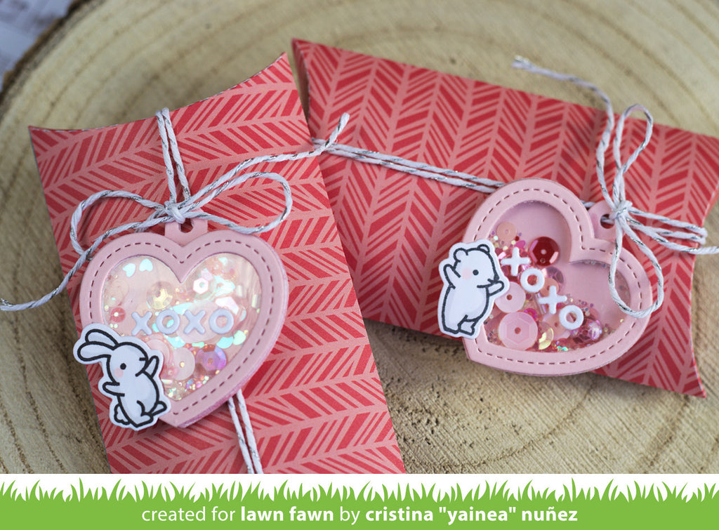 heart shaker gift tag | Lawn Fawn