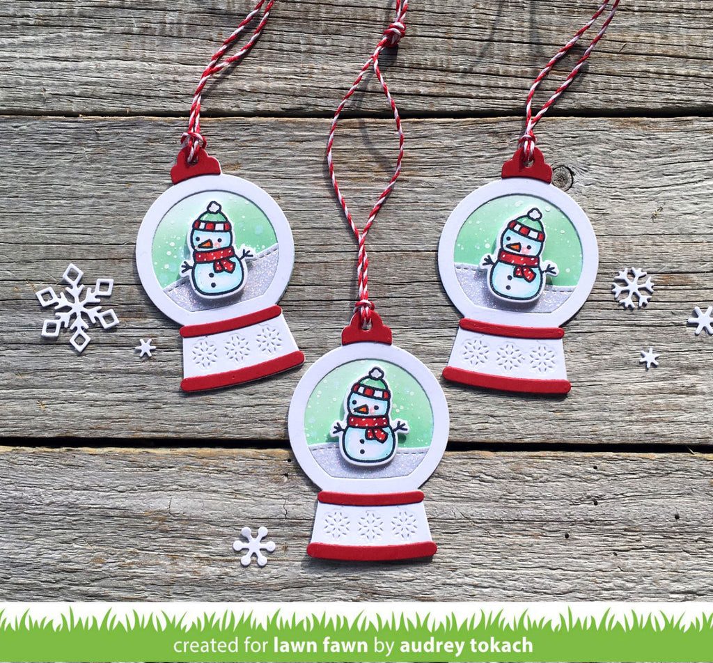 snow globe gift tag | Lawn Fawn